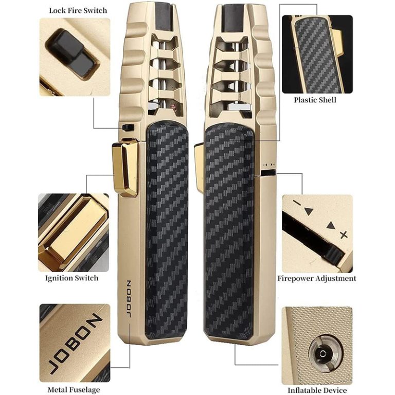 فندک اتمی جوبون / Jobon - مدل Turbo Jet / طلایی - فروشگاه کلیکمپ